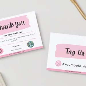 Thank You Card TEMPLATE Scratch off Design - Etsy