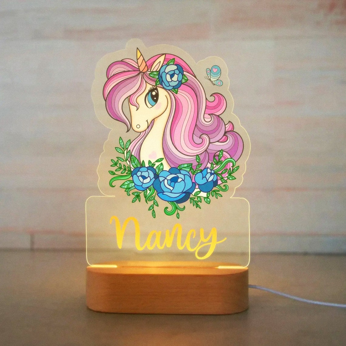 Custom Baby Night Light Personalized Giraffe Nightlight With Name Child ...