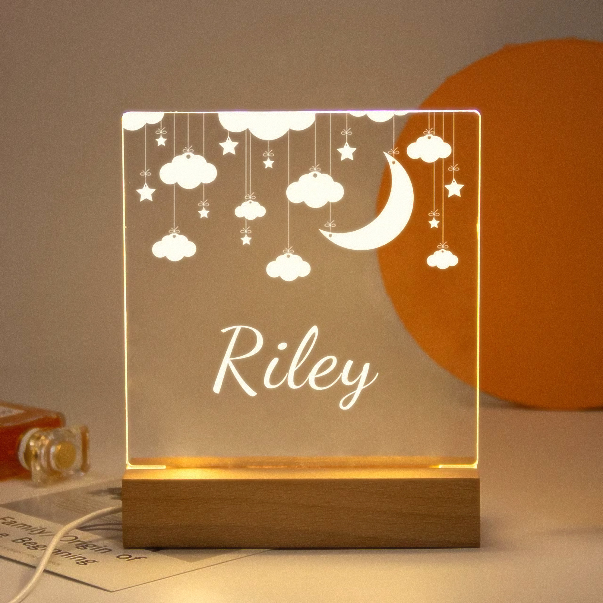 Custom Baby Night Light Personalized Butterflies Nightlight With Name ...