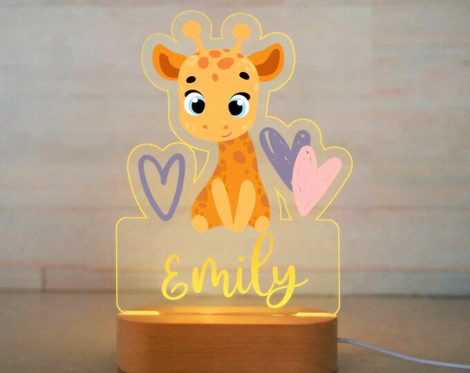 Custom Baby Night Light | Personalized Giraffe Nightlight With Name ...
