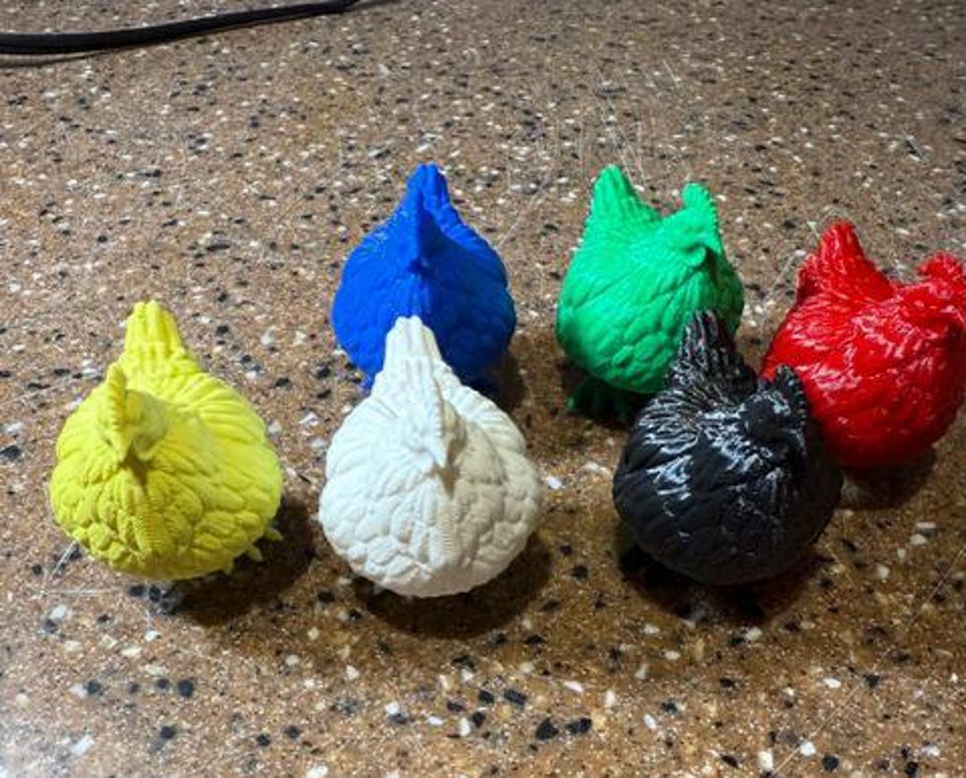 3D Printed Fat Chicken Figurine – Cute Chunky Chicken Decor – Funny ...