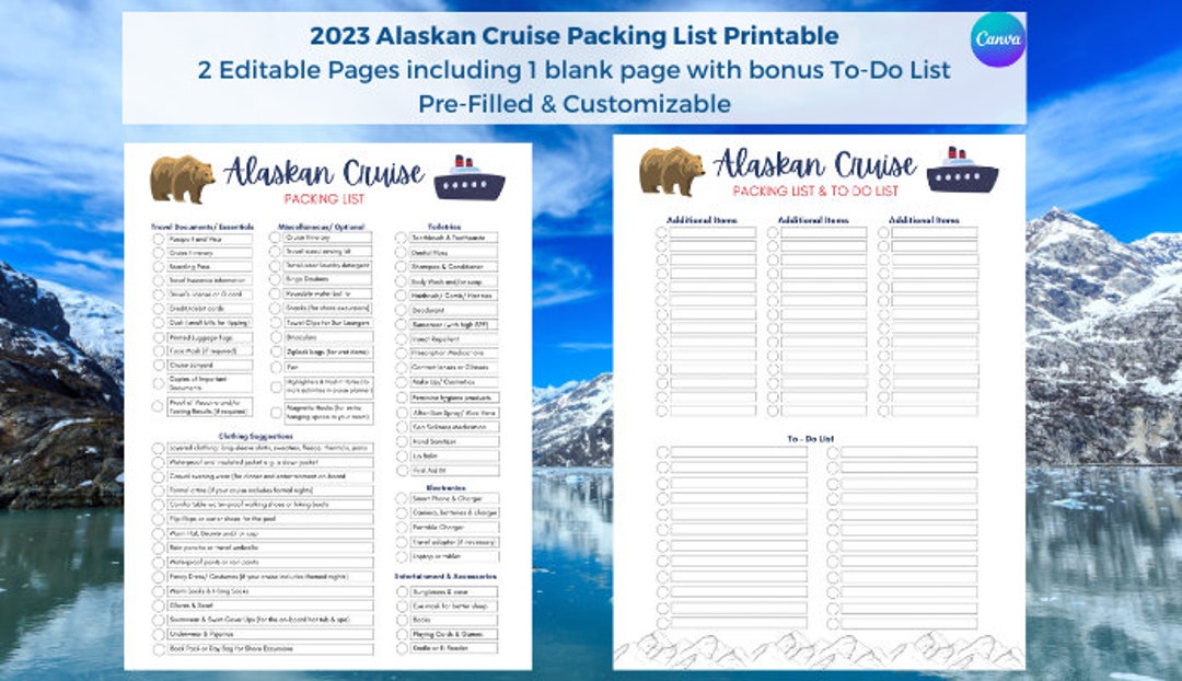 Ultimate Alaskan Cruise Packing List - Download Now - Editable ...