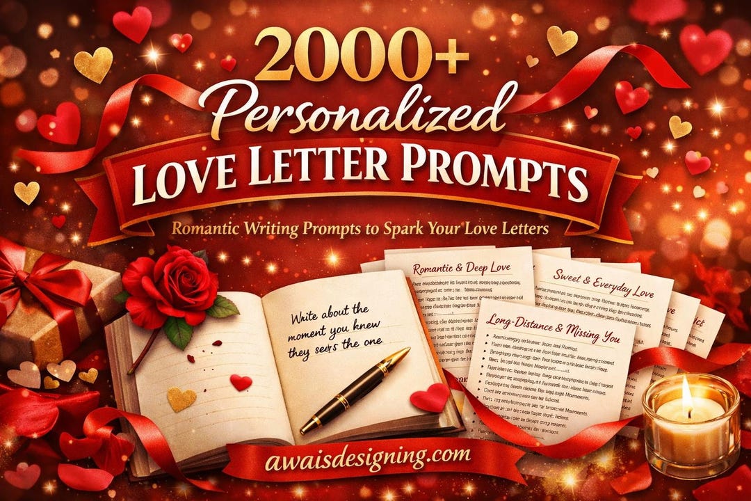 2000 Love Letter Prompts, Romantic Writing Guide (digital Download) - Etsy