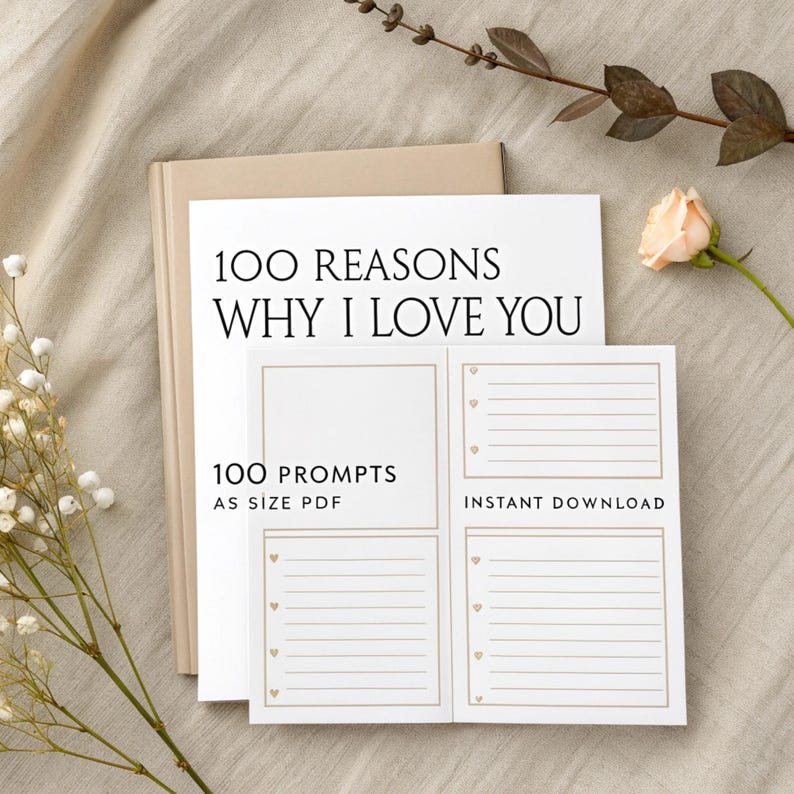 100 Reasons Why I Love You Journal – Fill-in-the-blank Prompts ...