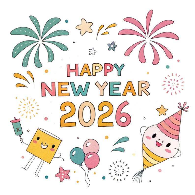 Happy New Year 2026 Vector PNG | Transparent Background | Instant ...