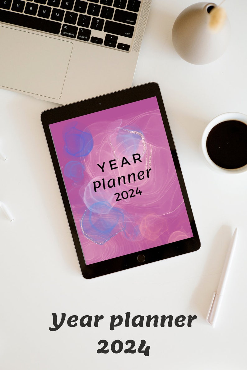 Pink Printable Green Year Planner 2024 - Etsy