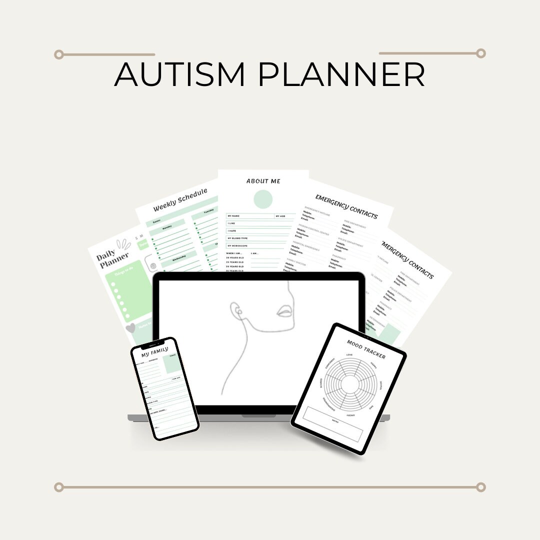 Autism Planner Printable Green - Etsy