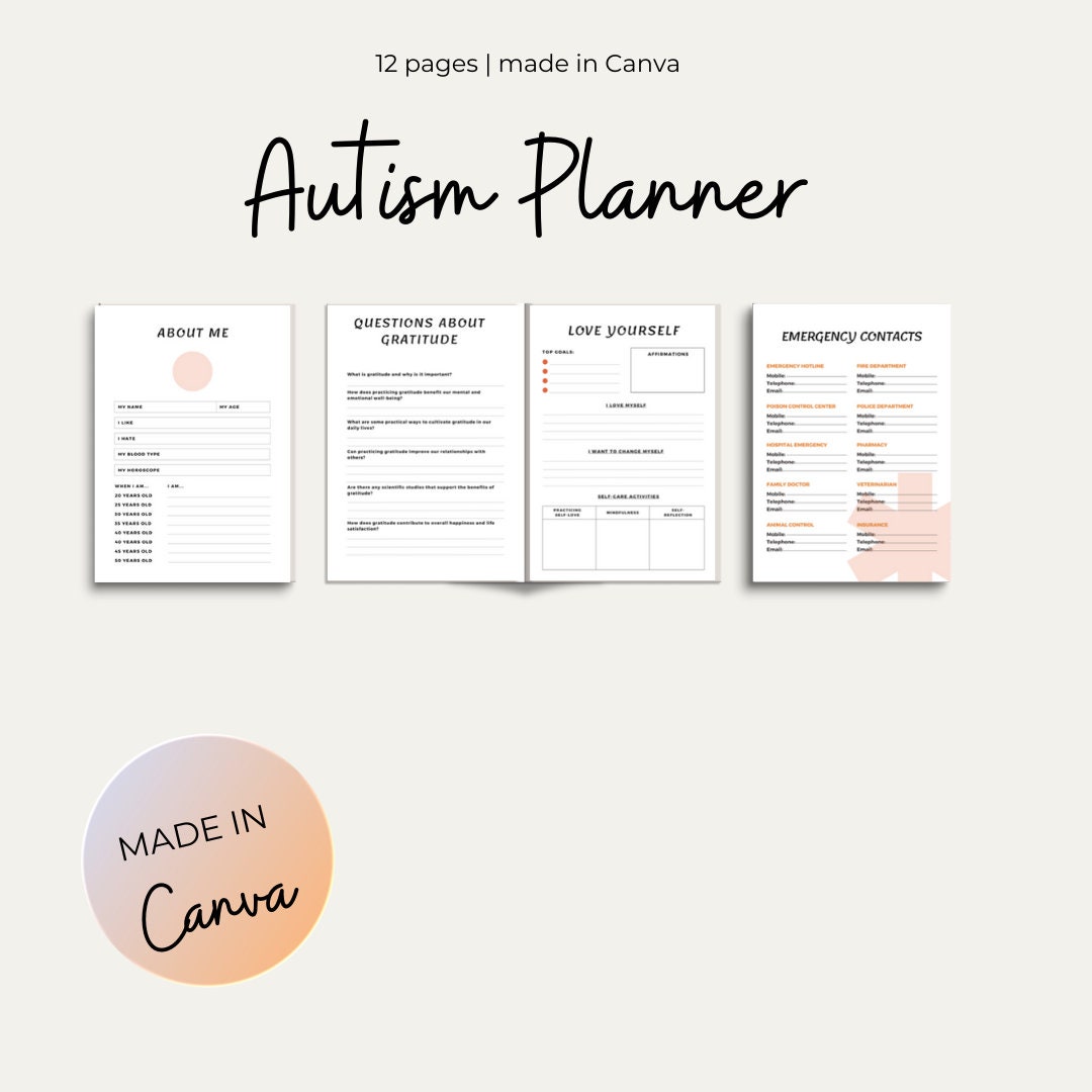 Autism Planner Printable Yellow - Etsy