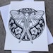 Luna Moth Linocut Print Note Card- Original- Hand Printed- 5" X 7 ...