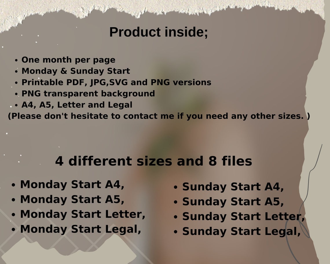 Printable Calendar 2025 Monthly Planner 2025 A4 Letter - Etsy