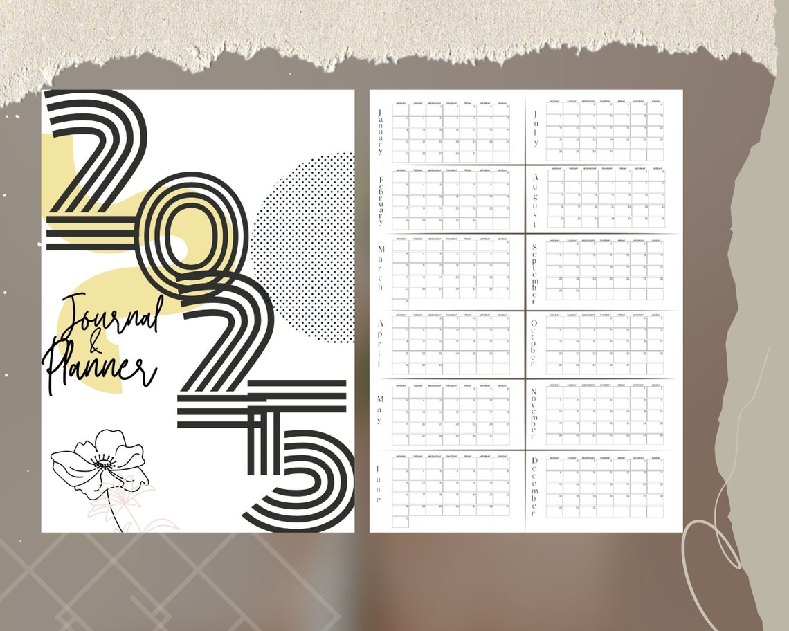 Printable Calendar 2025 Monthly Planner 2025 A4 Letter - Etsy