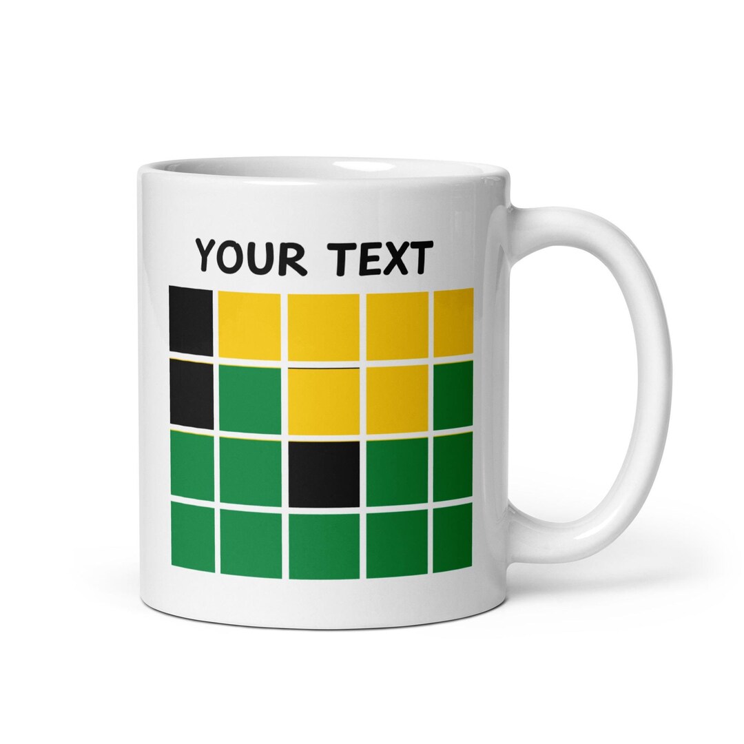 WORDLE MUG PERSONALISED White Glossy 11oz Custom Gift Secret Santa Dad ...