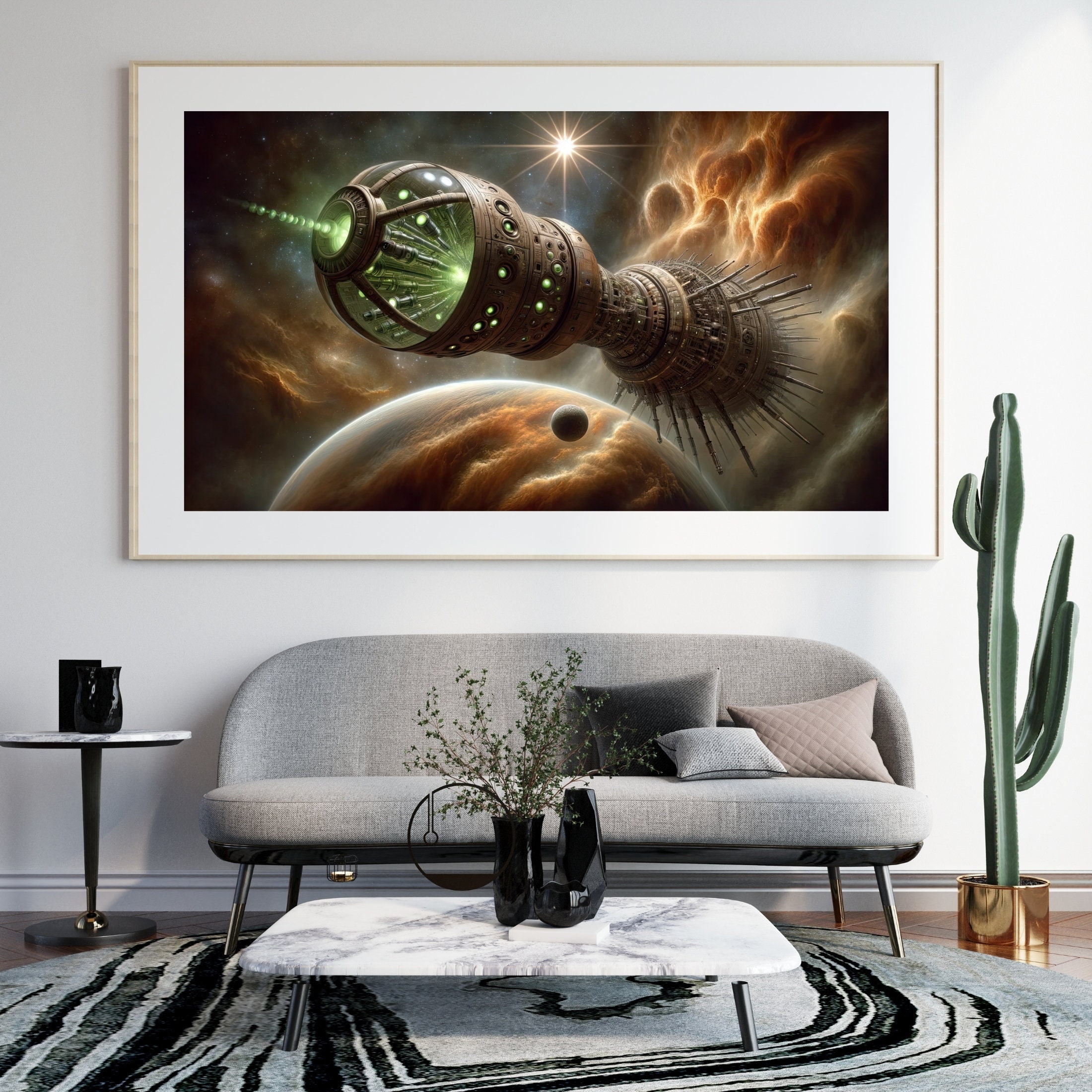 Space Station Concept Art Framed Poster Unique Astronomical Decor, Sci ...