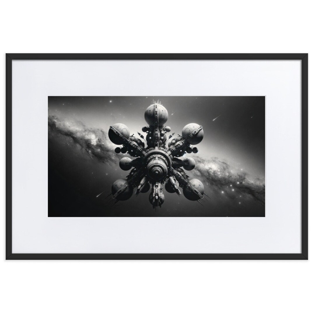 Space Station Concept Art Framed Poster Unique Astronomical Decor, Sci ...