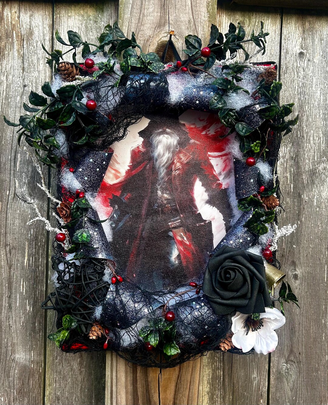 Dark Santa Wizard Busted Canvas, Holiday Gift, Christmas Gift, Solstice ...