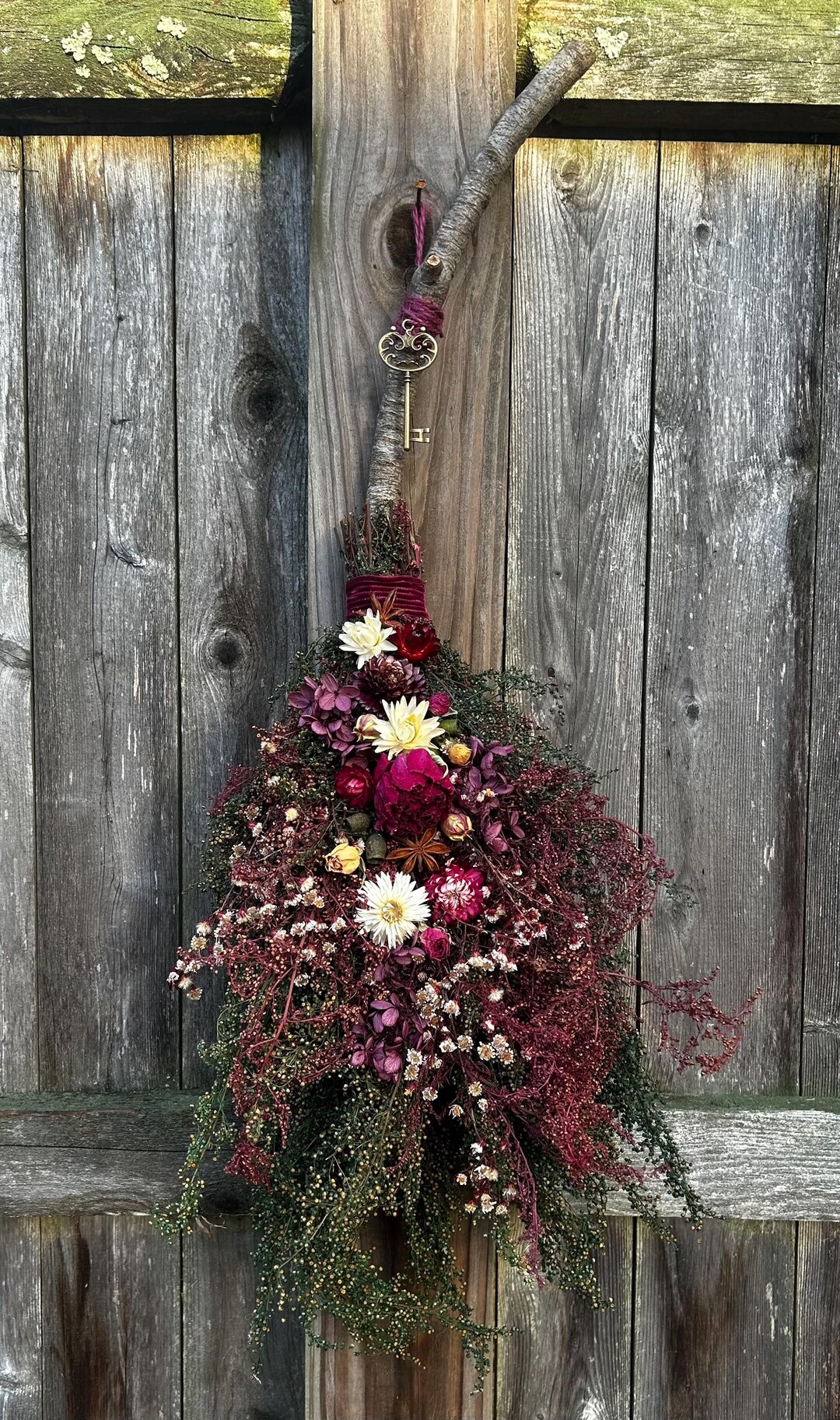 Dried Floral Broom, Witch Broom, Besom, Dried Flower Broom, Floral ...