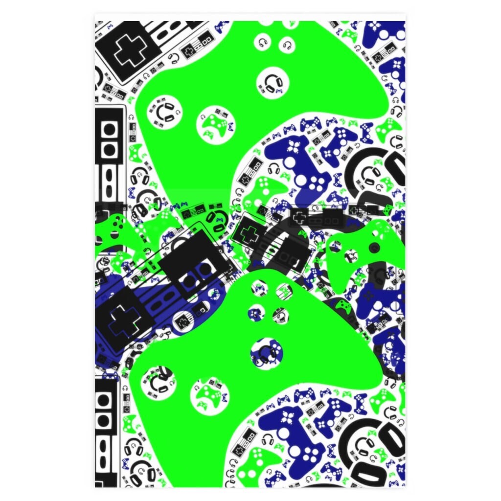 Video Game Wrapping Paper Gamer Wrapping Paper Gift Wrap - Etsy