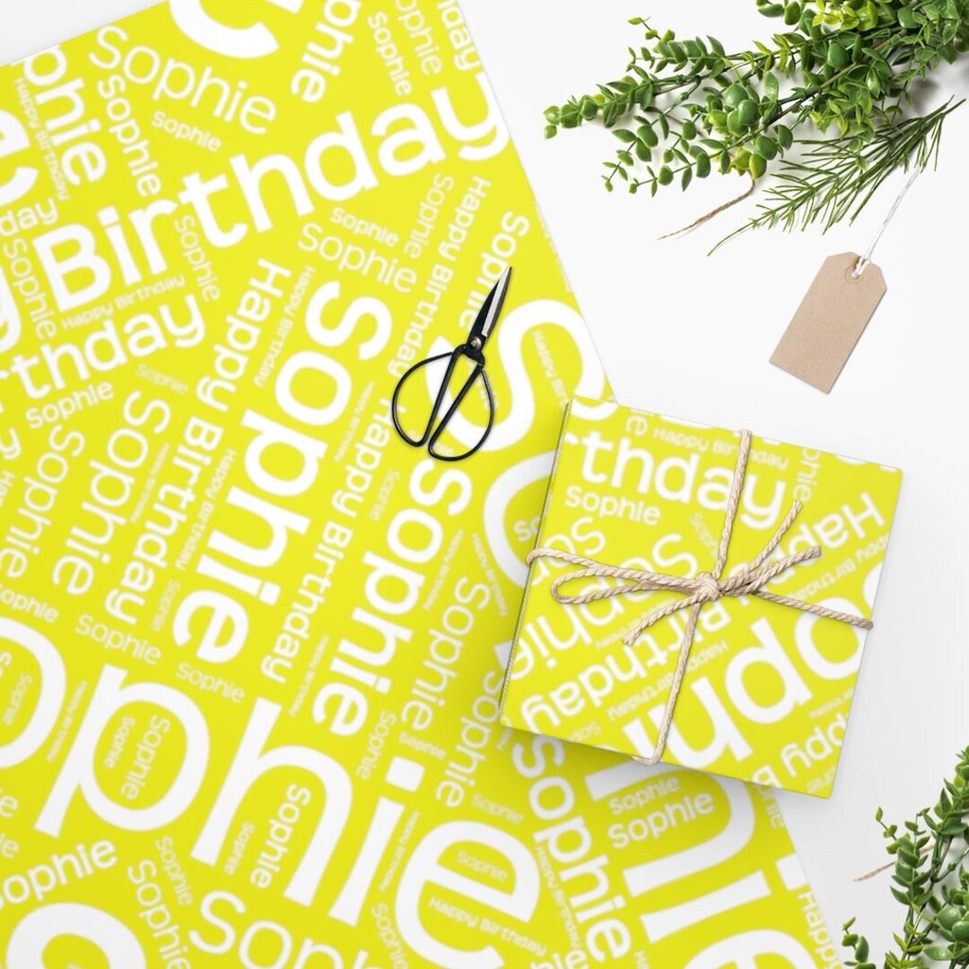 Personalized Happy Birthday Wrapping Paper, Personalized Gift Wrap for ...