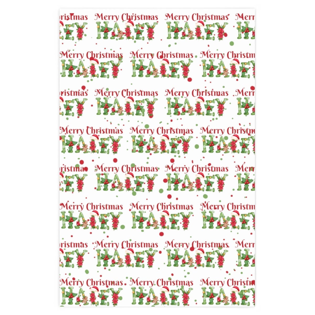 Personalized Wrapping Paper Name Christmas Holiday - Etsy