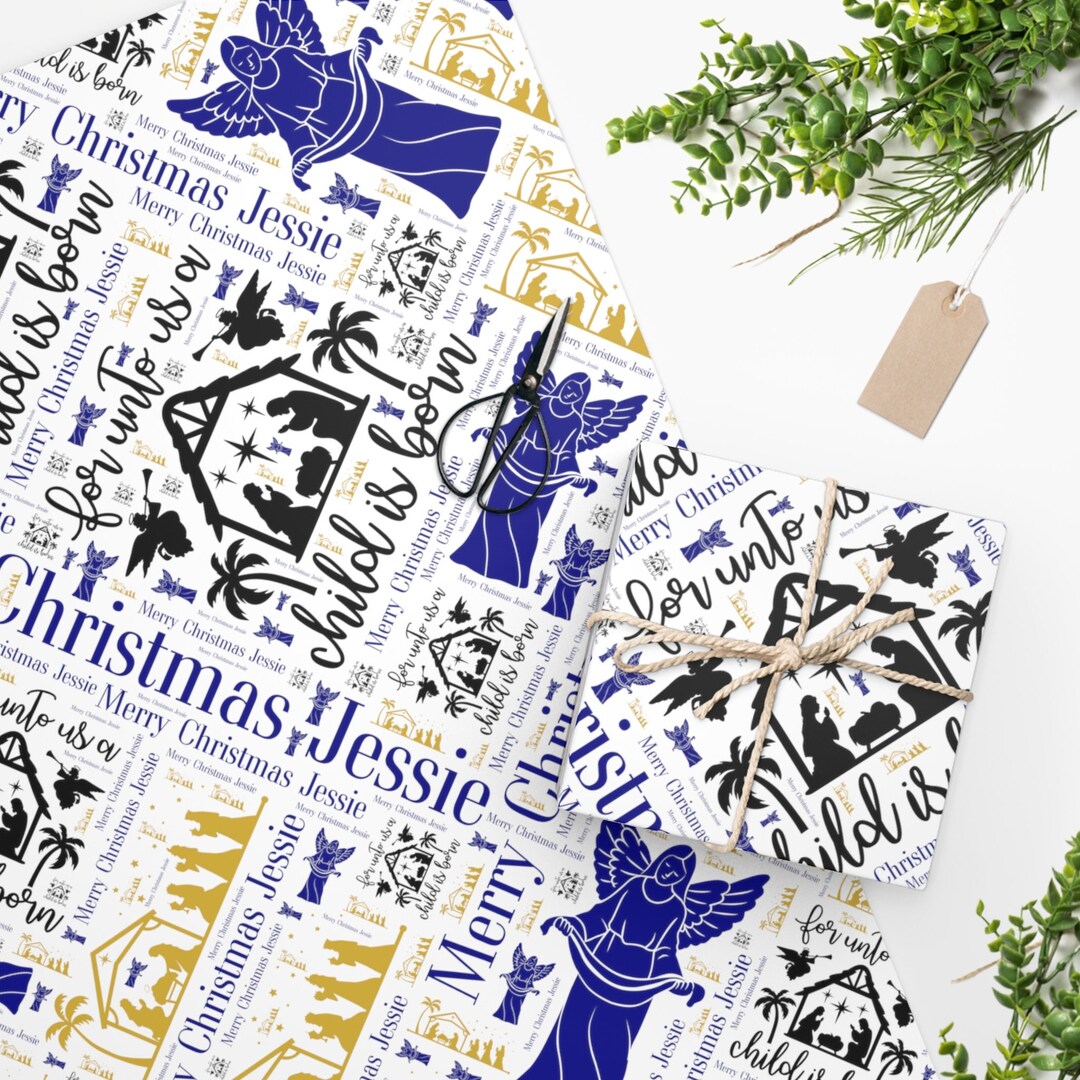 Personalized Wrapping Paper With Name Bethlehem Nativity Scene ...