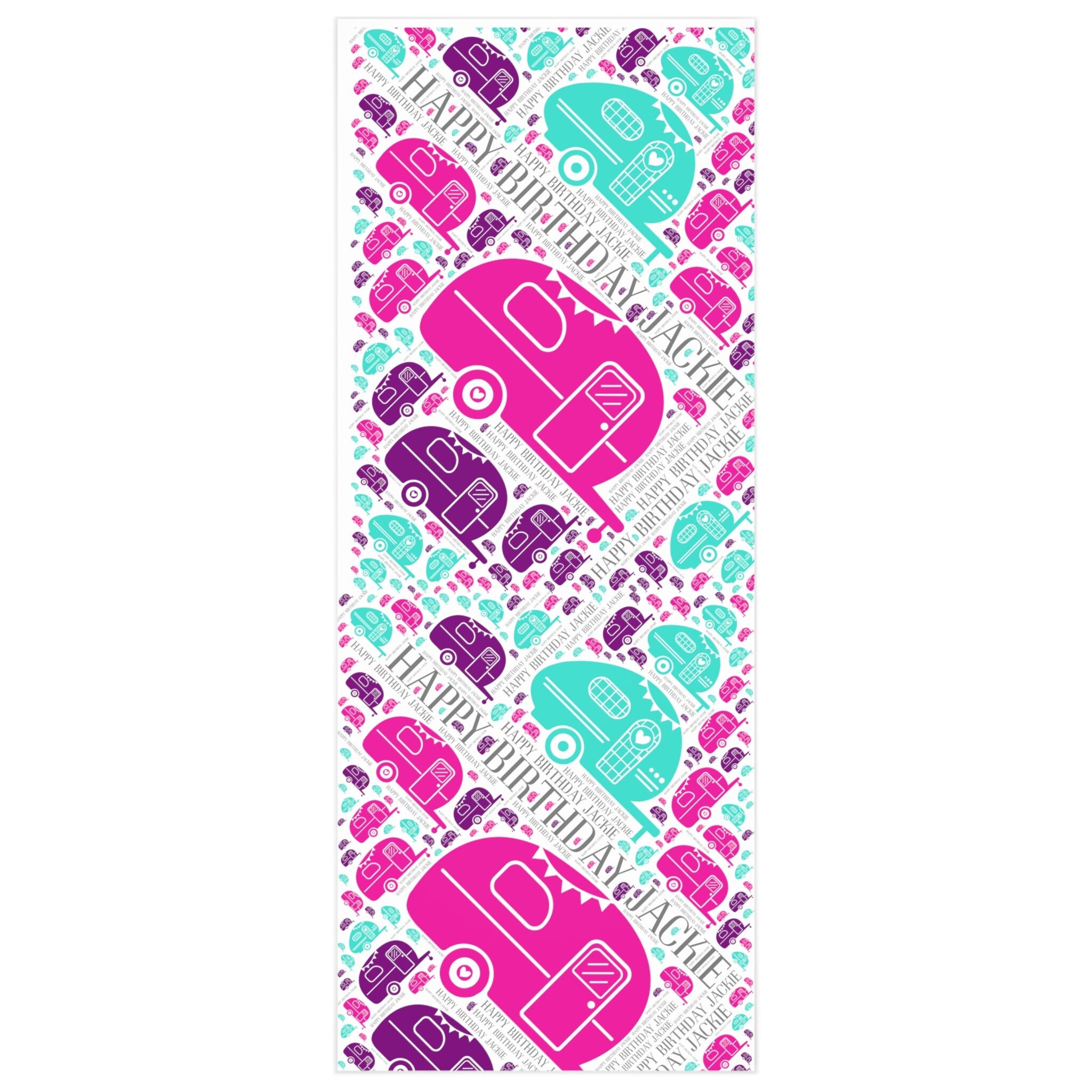 Personalized RV Camper Themed Wrapping Paper With Name - Etsy