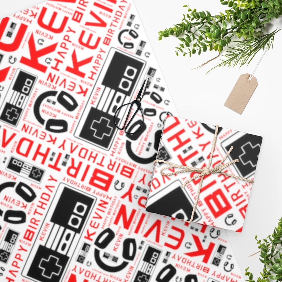 Personalize Wrapping Paper Birhtday Video Game, Gamer Wrapping Paper ...