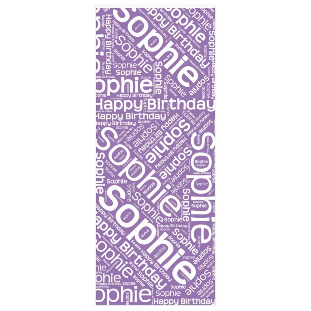 Custom Birthday Wrapping Paper With Name, Personalized Gift Wrap for ...