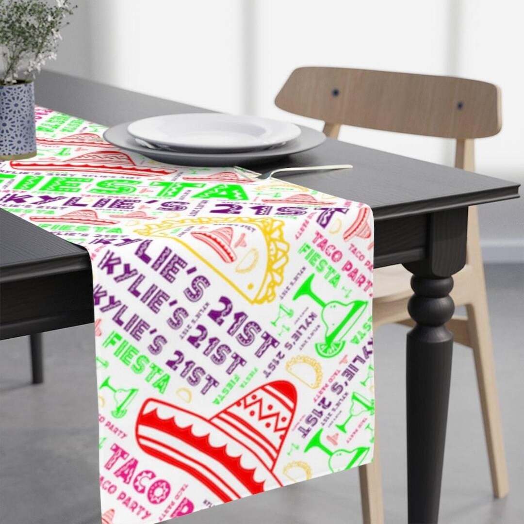 21st Birthday Table Runner Fiesta Taco Cinco De Mayo Party Decoration ...