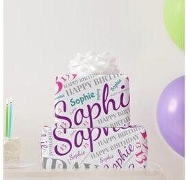 Personalized Birthday Wrapping Paper Name Happy Birthday - Etsy