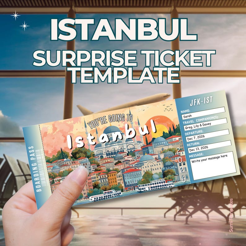 Istanbul Boarding Pass, Fake Flight Ticket, Surprise Ticket ...