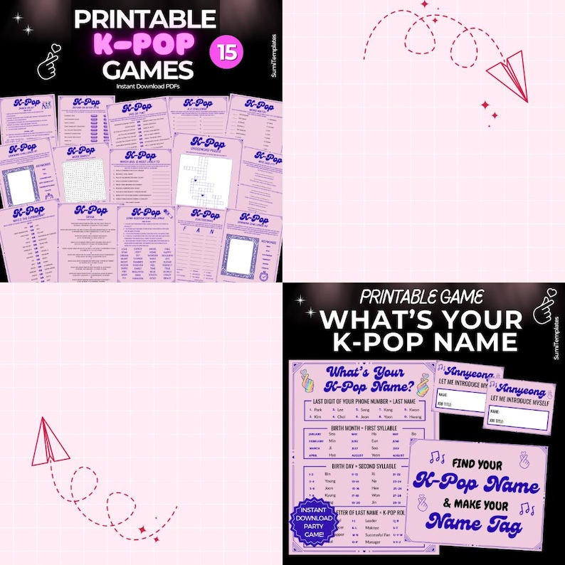 Mega K-pop Game Bundle, Printable Games Trivia, Music Bingo, Ultimate KPOP Stan Battle, Instant ...
