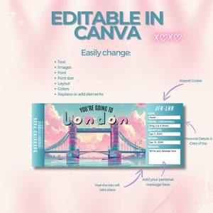 Editable London Boarding Pass, Custom Flight Ticket,surprise Ticket ...