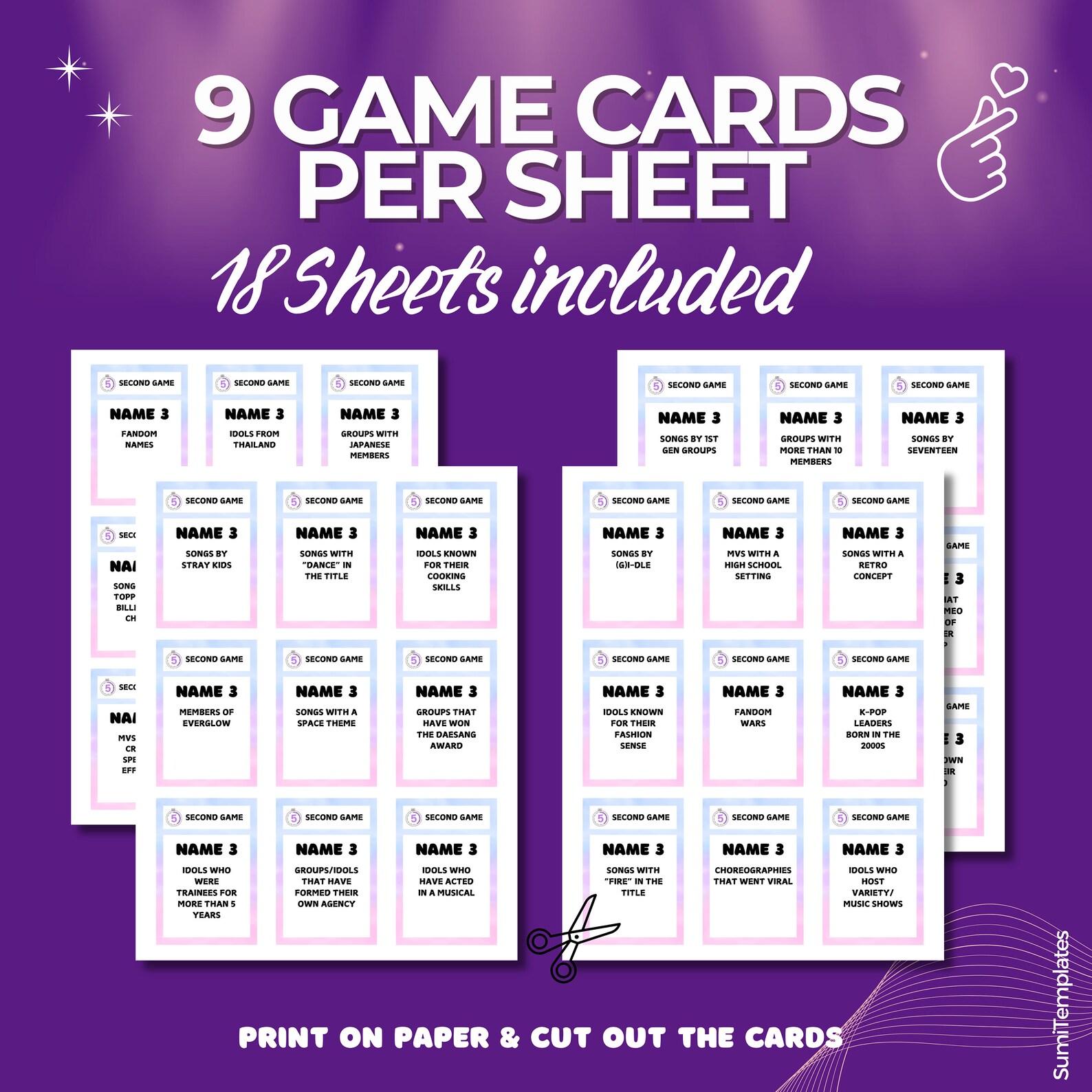 K-pop 5 Second Game, Printable Party Game, K-pop Fan Game, Kpop Trivia ...