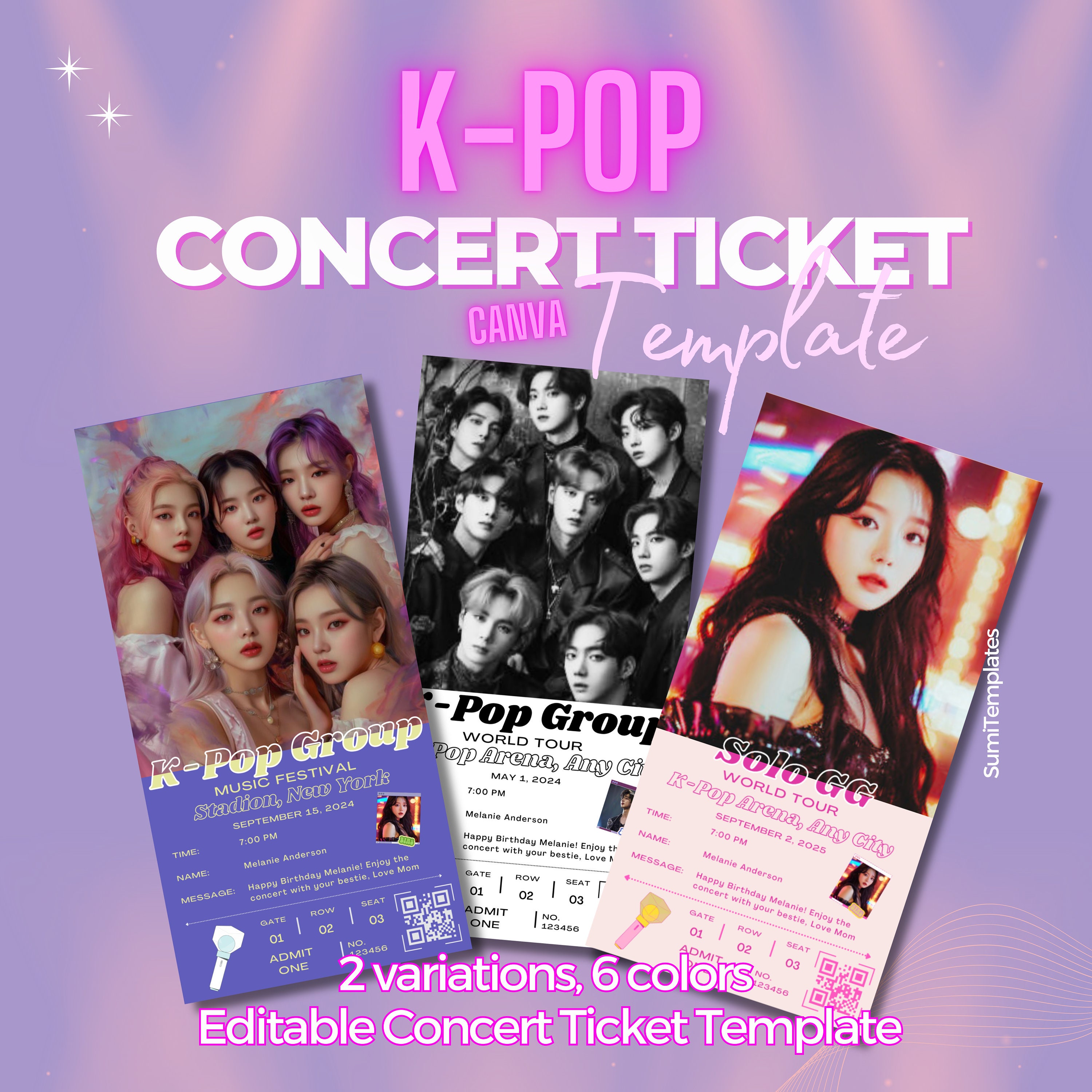 Editable K-pop Concert Ticket Template, Custom Concert Ticket ...