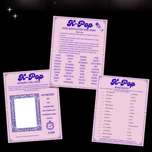 Printable K-pop Game Bundle, K-pop Trivia, Dance Relay, Korean Pop Quiz ...