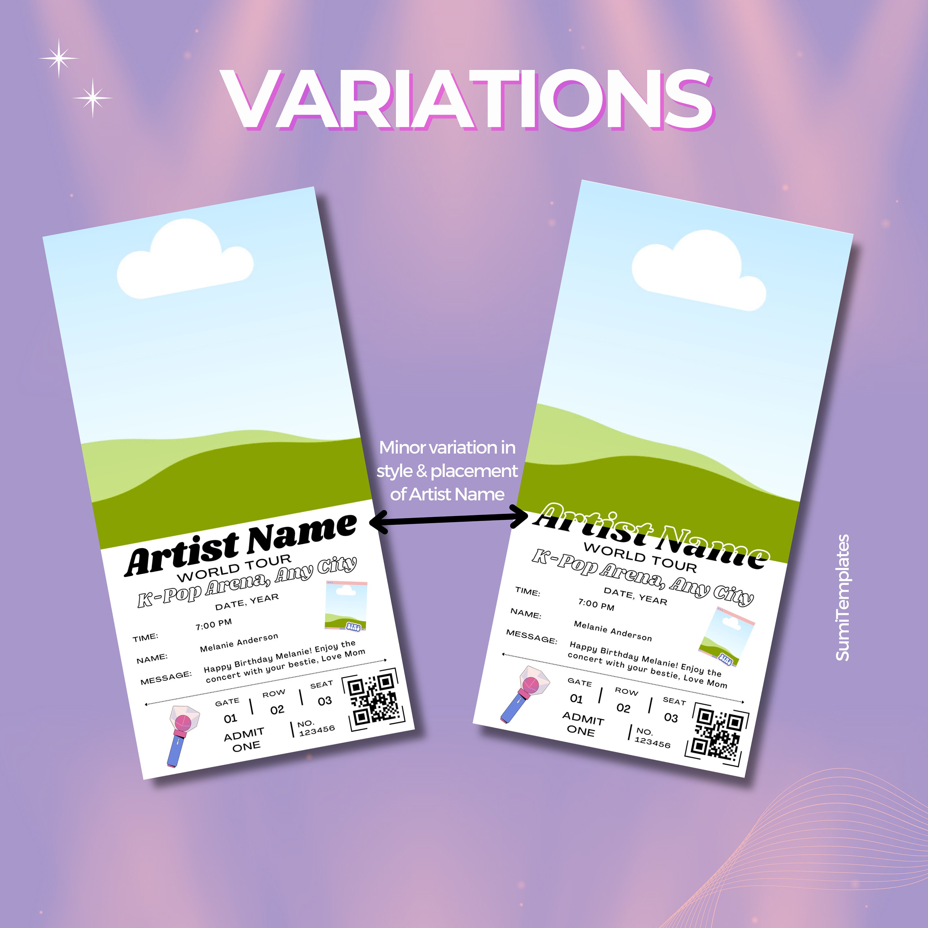 Editable K-pop Concert Ticket Template, Custom Concert Ticket ...