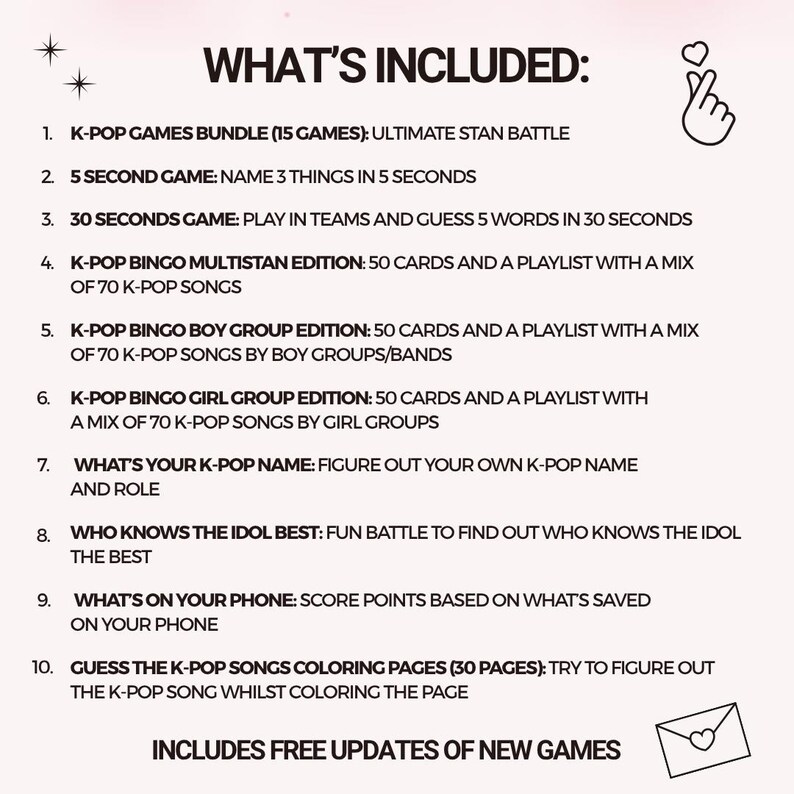 Mega K-pop Game Bundle, Printable Games Trivia, Music Bingo, Ultimate KPOP Stan Battle, Instant ...