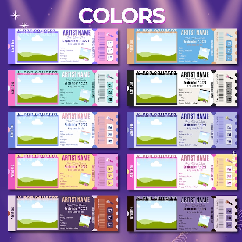 Editable K-pop Concert Ticket Template, Custom Concert Ticket ...
