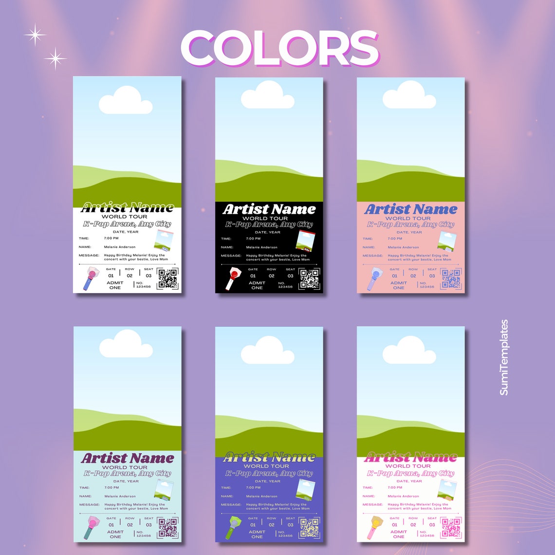 Editable K-pop Concert Ticket Template, Custom Concert Ticket ...