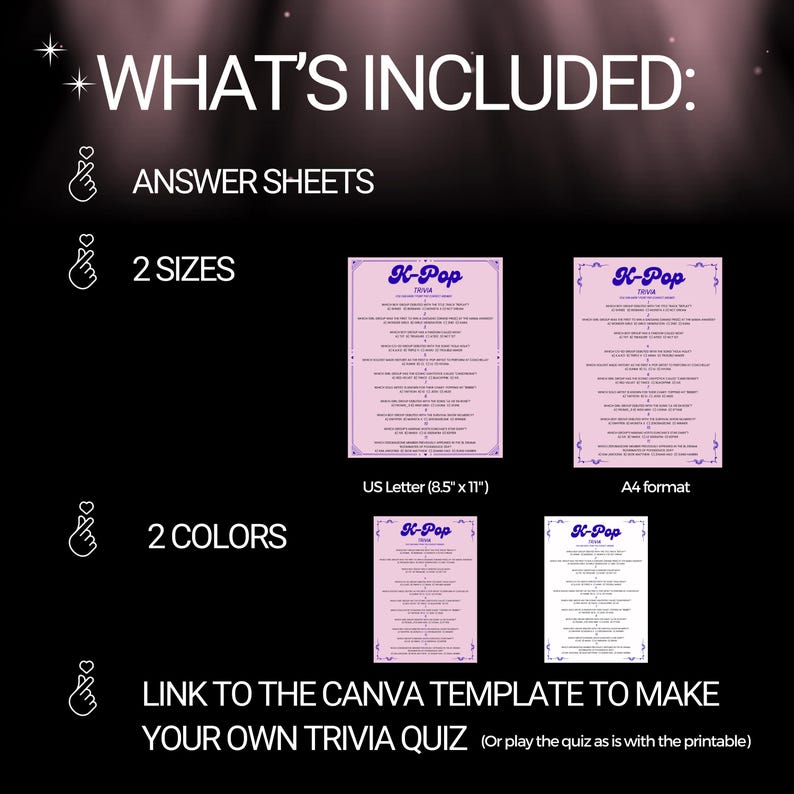 Printable K-pop Trivia Quiz, K-pop Game Night, Korean Pop Quiz ...