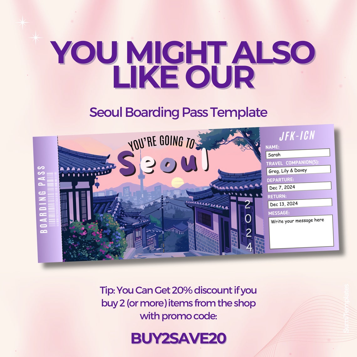 Seoul Checklist Canva Template - South Korea Minimalist Travel Planner ...