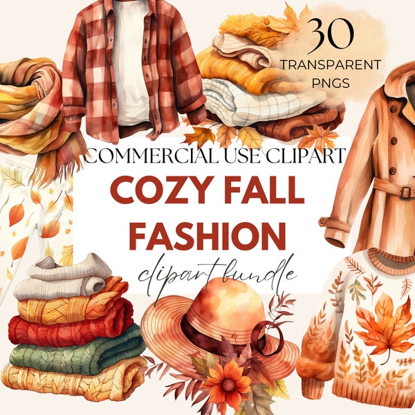 Fall Clothes Clip Art - Etsy