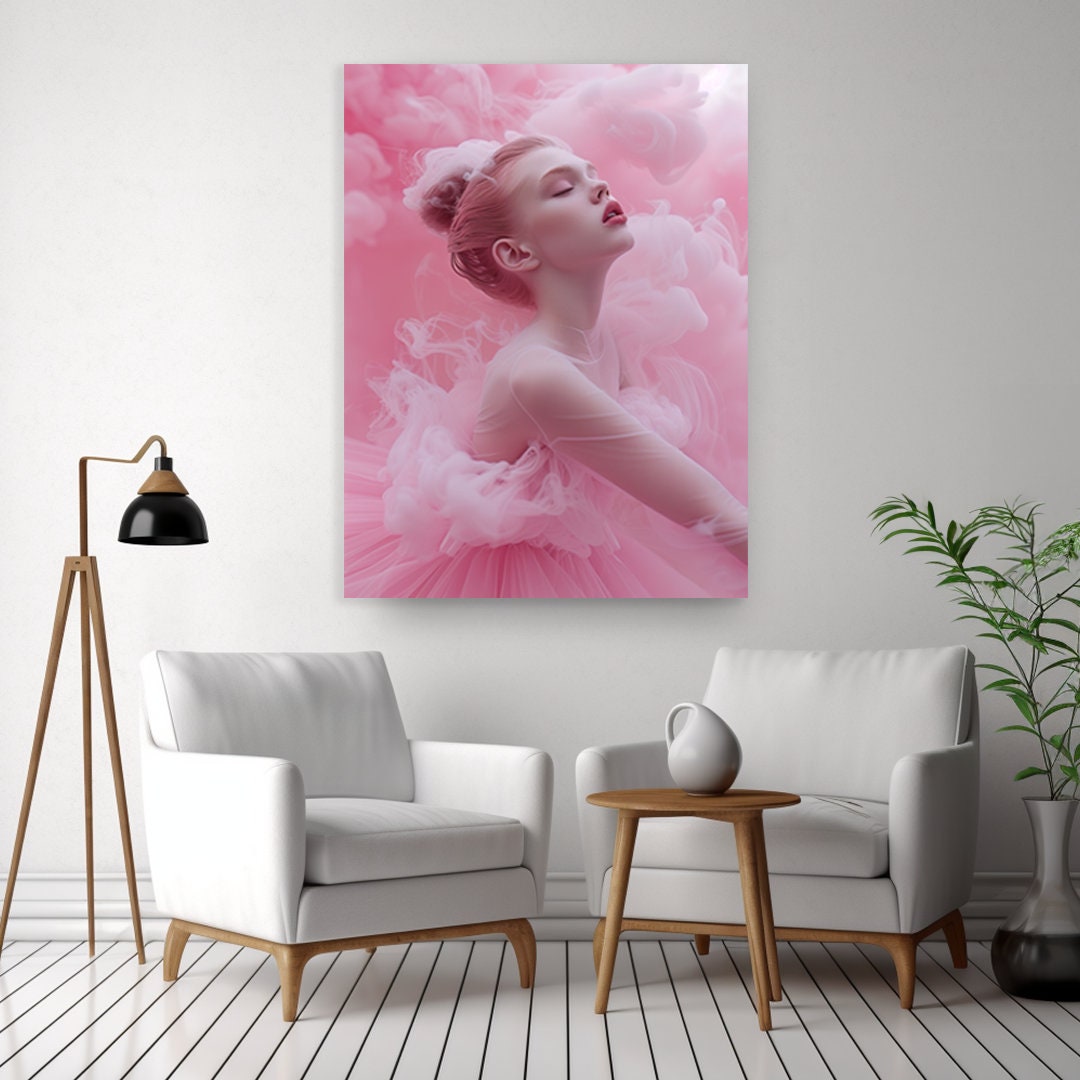 Ballerina Canvas Print, Portrait of Beautiful Dancer, Surreal, Dancing ...