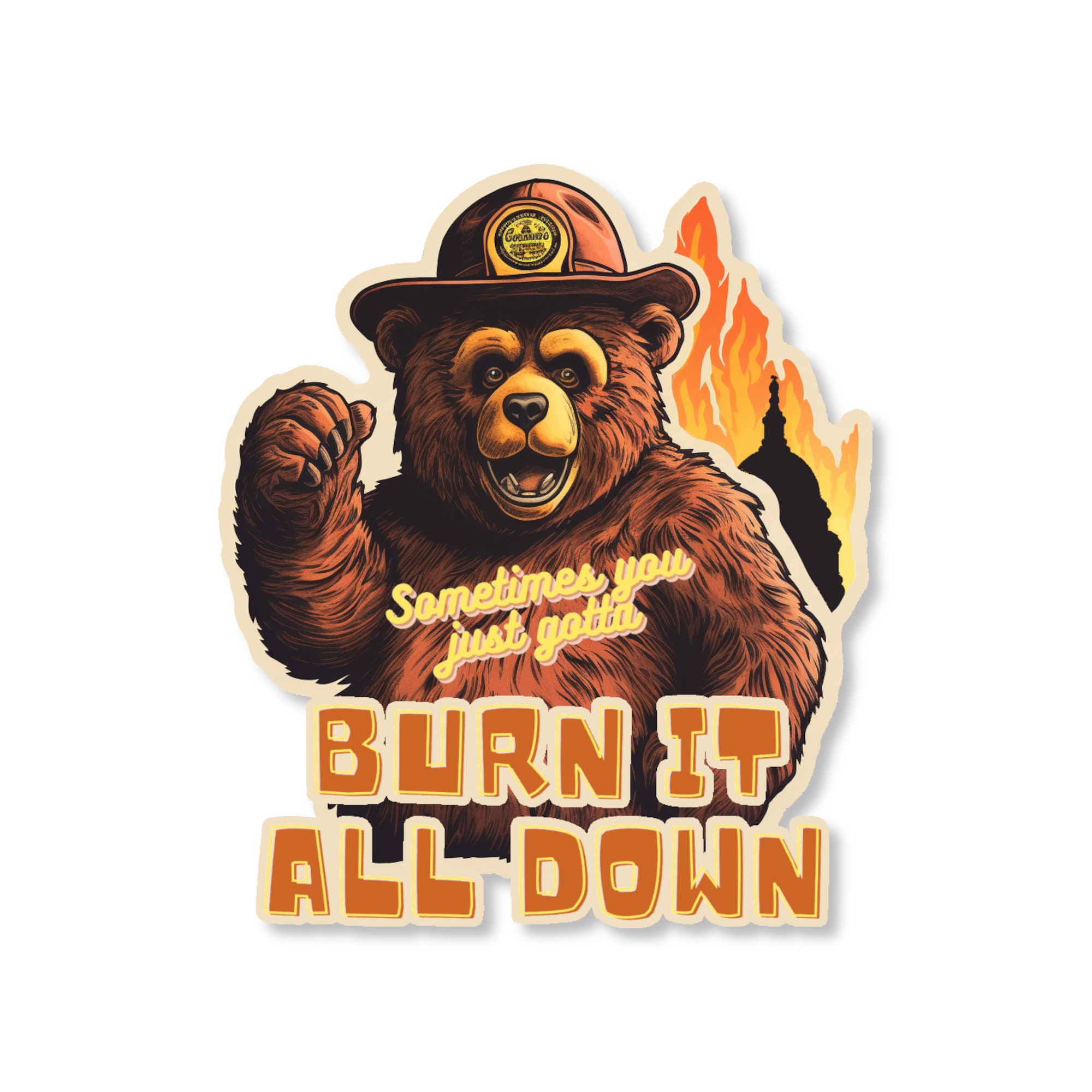 Parody National Park Sticker Smoker the Bear Anti Authoritarian Anti ...