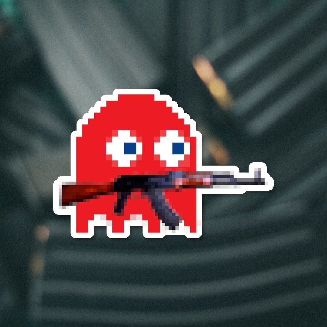 Ghost Gun AK47 Pixelized Shadow Blinky Meme Sticker Decal, Great for ...