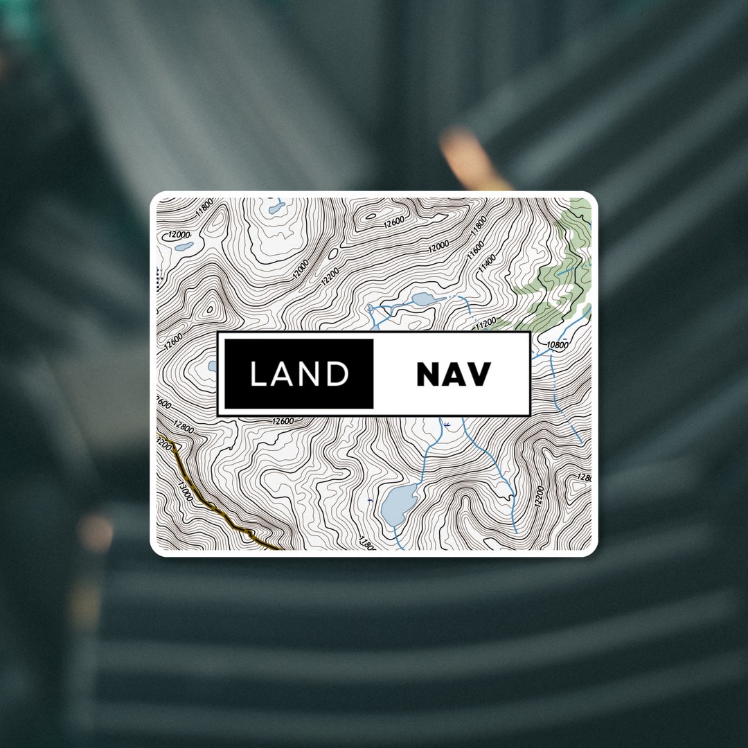 Land Nav Topographical Map Navigation Area Study | Sticker, Decal ...