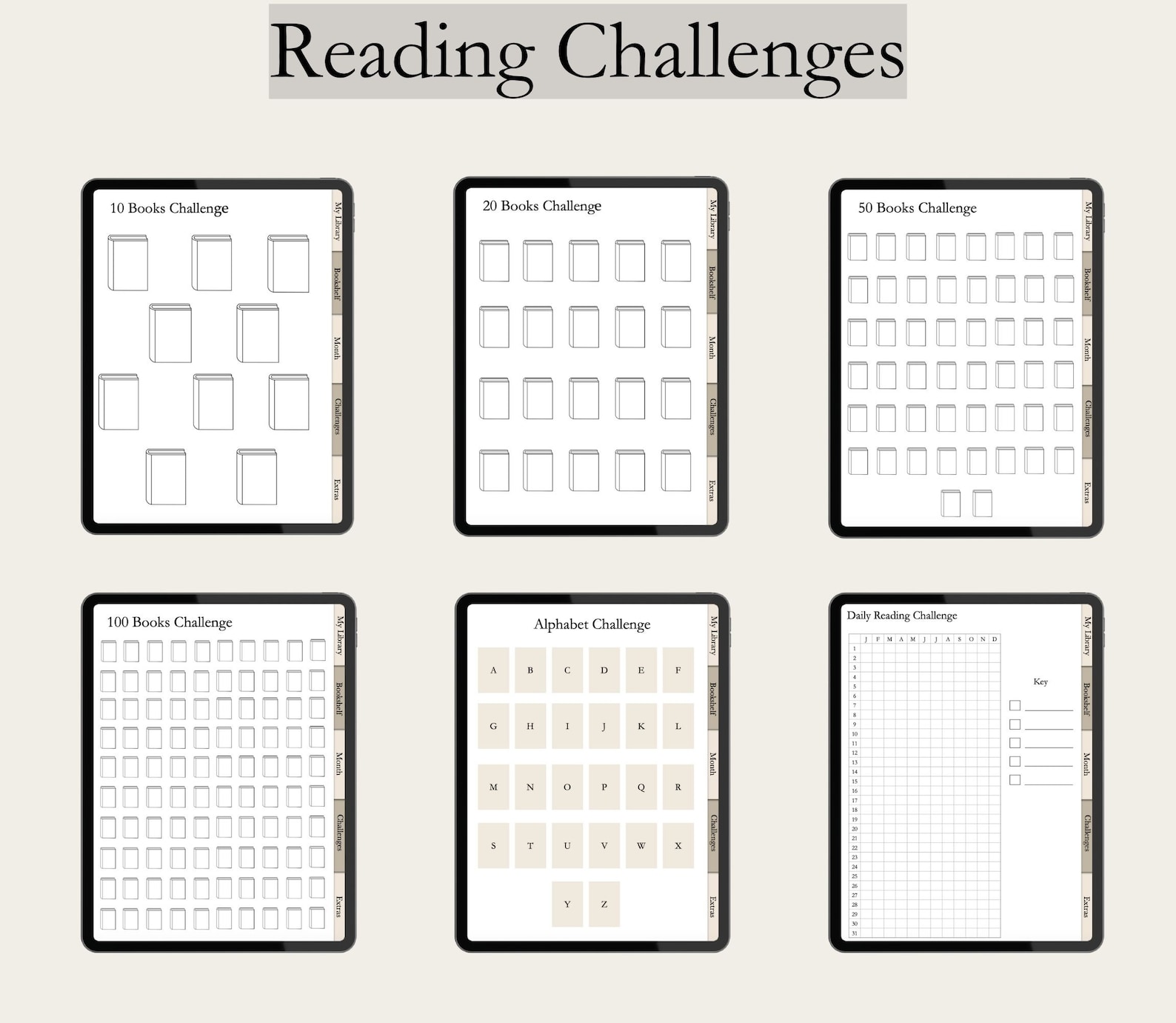 Digital Reading Journal, Reading Log, Book Tracker, Reading List ...