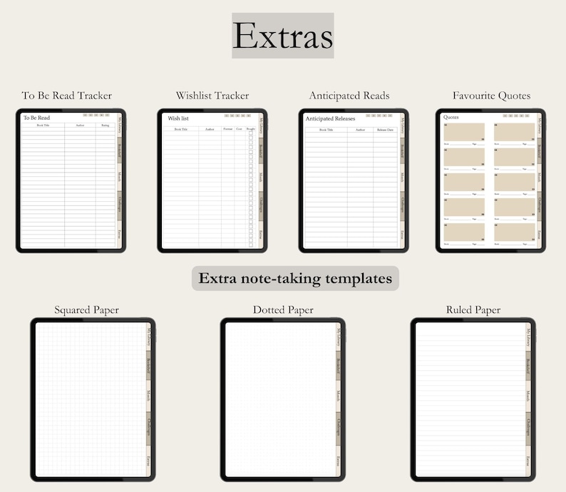 Diario de lectura digital Registro de lectura Rastreador de - Etsy España