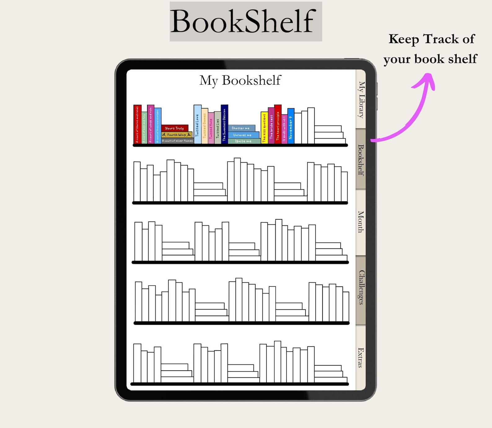 Digital Reading Journal, Reading Log, Book Tracker, Reading List ...