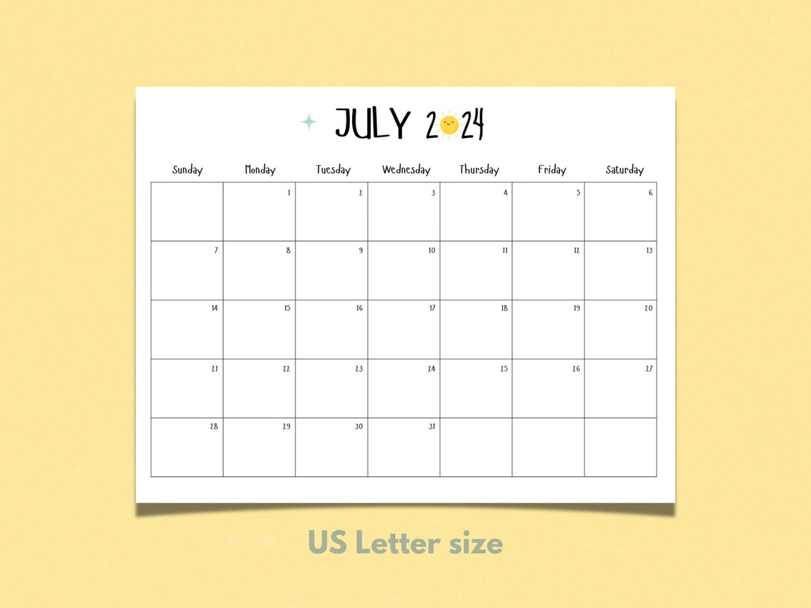 Editable SUMMER Calendar 2024, June, July, August, Printable Summer Fun ...